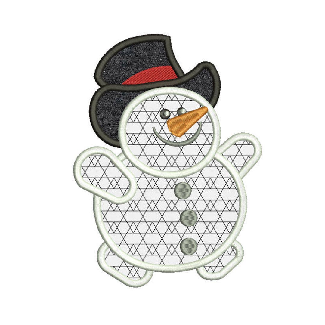 Snowman Applique Design 9 Size Christmas Design Christmas Embroidery ...