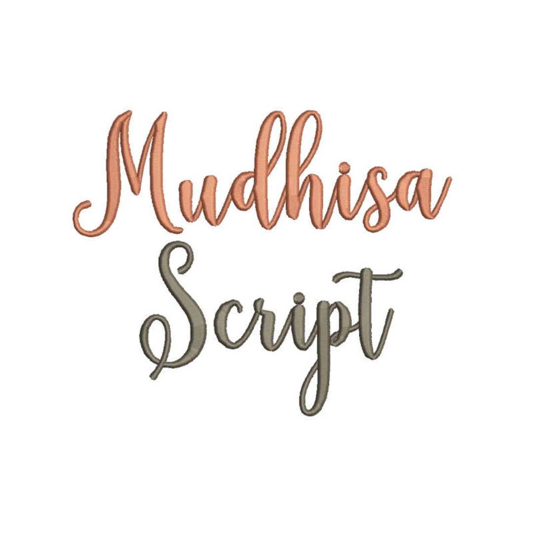 SALE ! 5 Size Mudhisa Script Font Embroidery Fonts 8 Formats Instant Download Embroidery Pattern ...