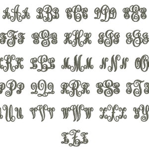 SALE ! 3 Sizes Interlocking Monogram Font Embroidery Fonts 9 Formats ...