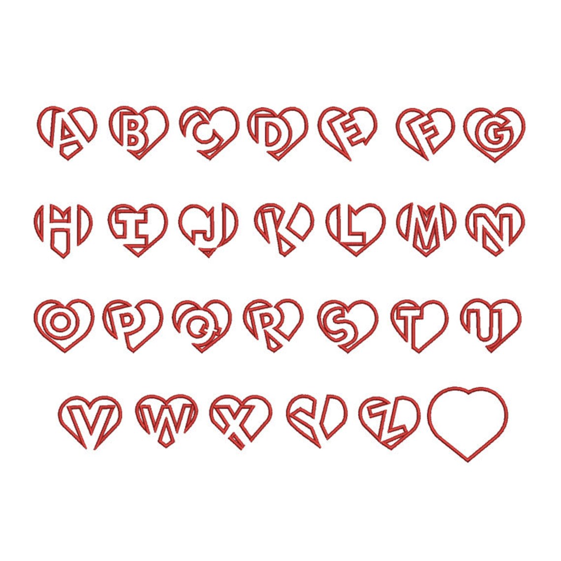 SALE 4 Size Heartbeat Font Embroidery Fonts 8 Formats - Etsy