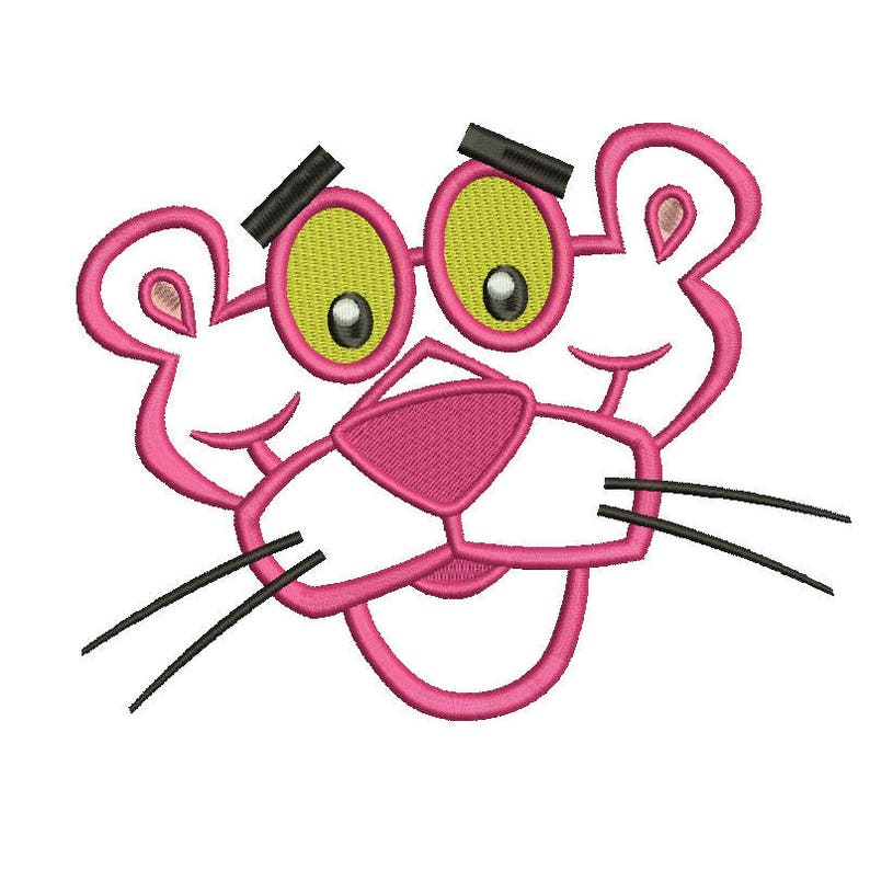 Pink Panther Applique Design 9 Size Kid Design Embroidery - Etsy