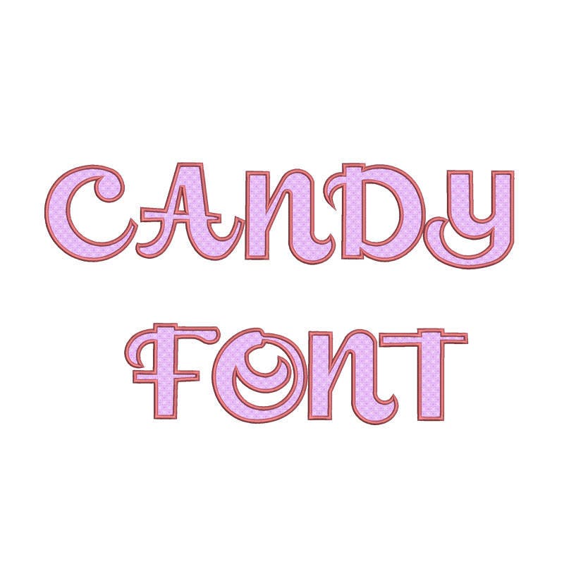SALE 3 size Candy Applique Fonts 8 Formats Instant Download | Etsy