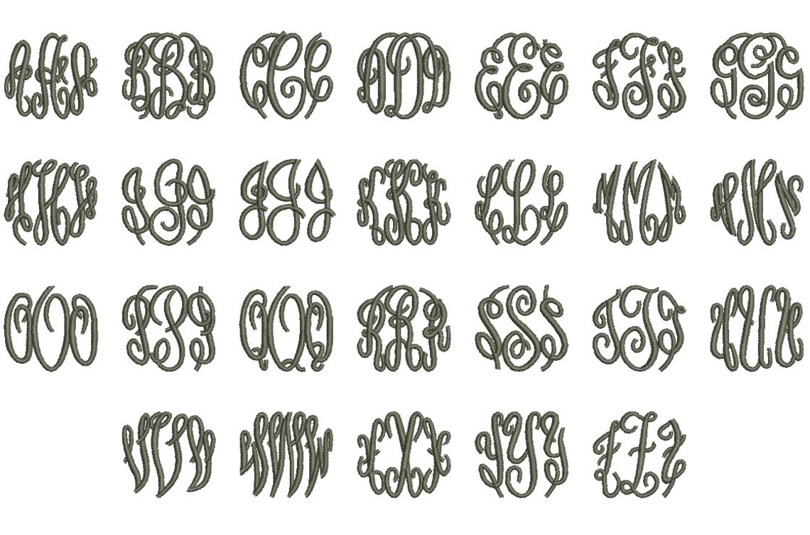 SALE 3 Sizes Fancy Monogram Font Embroidery Fonts 9 Formats - Etsy