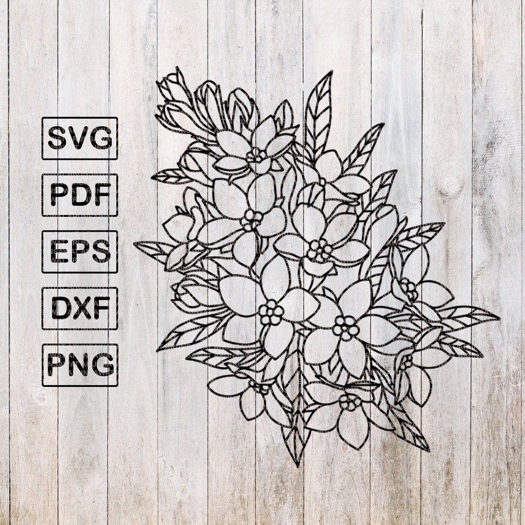 Flower Svg Cutting File Flower Hand Drawn SVG Svg Files for Cricut and ...