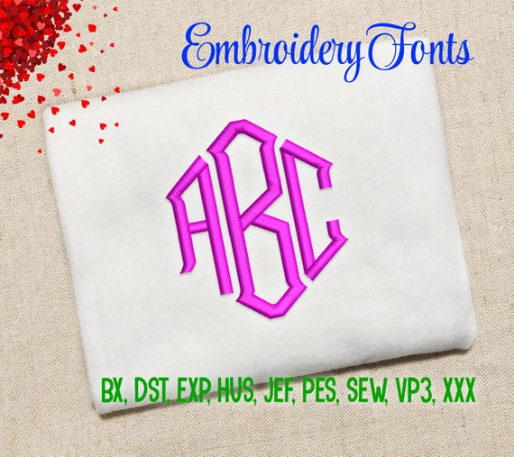 SALE 3 Sizes Point Monogram Font Embroidery Fonts 9 Formats | Etsy