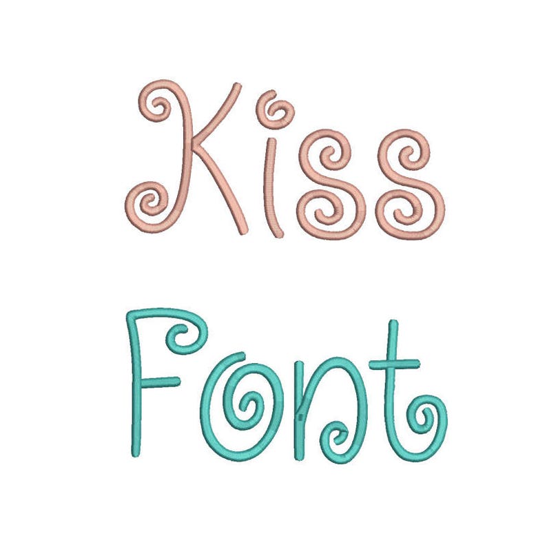 SALE Kiss Font Embroidery Fonts 3 Size Instant Download 8 - Etsy