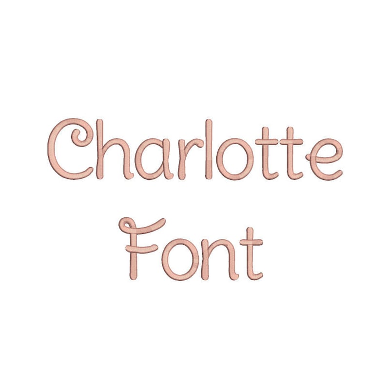 SALE 3 Size Charlotte Font Embroidery Fonts 8 Formats - Etsy
