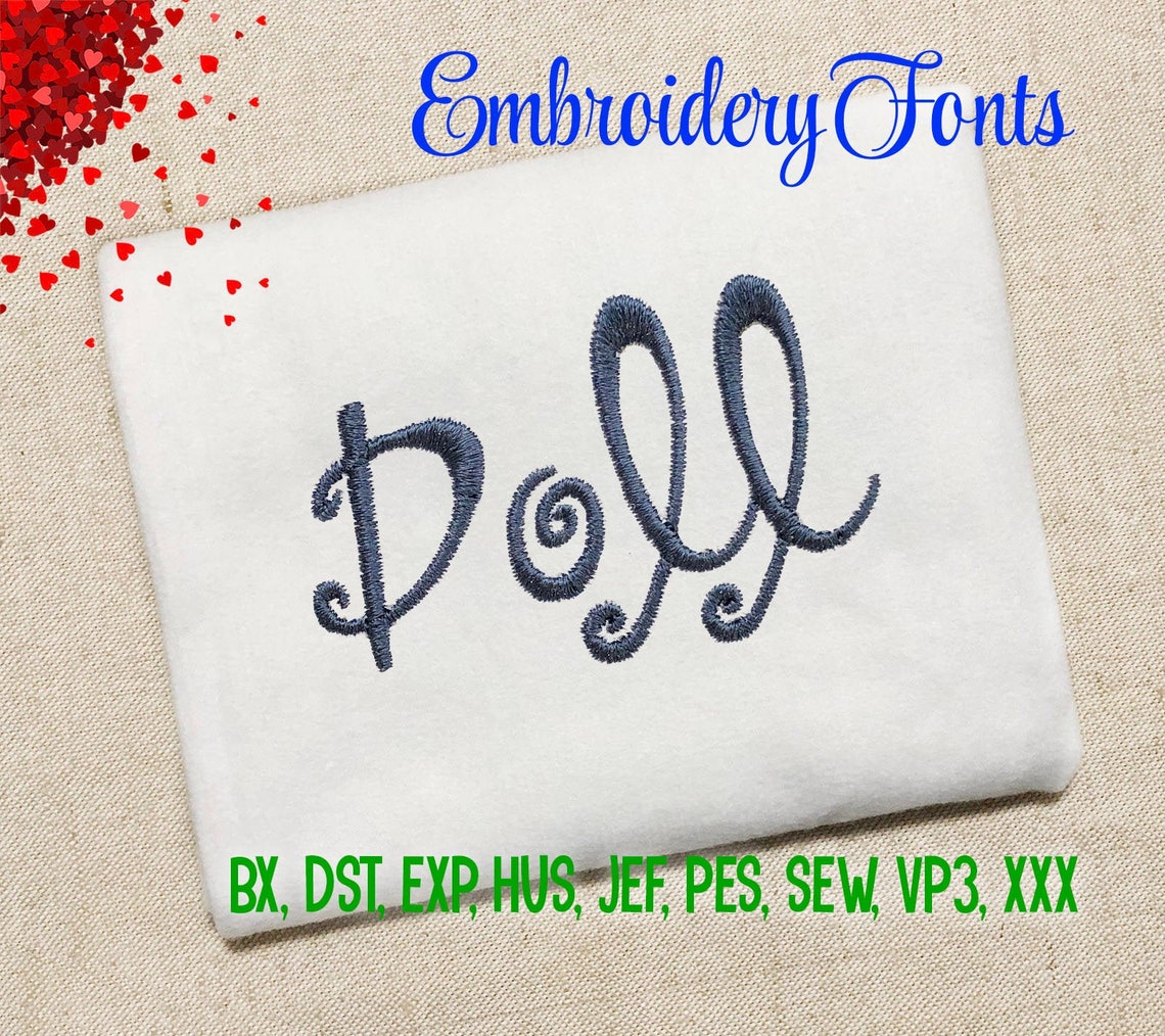 SALE! Doll Font Embroidery Fonts 3 Size Instant Download 9 Formats ...