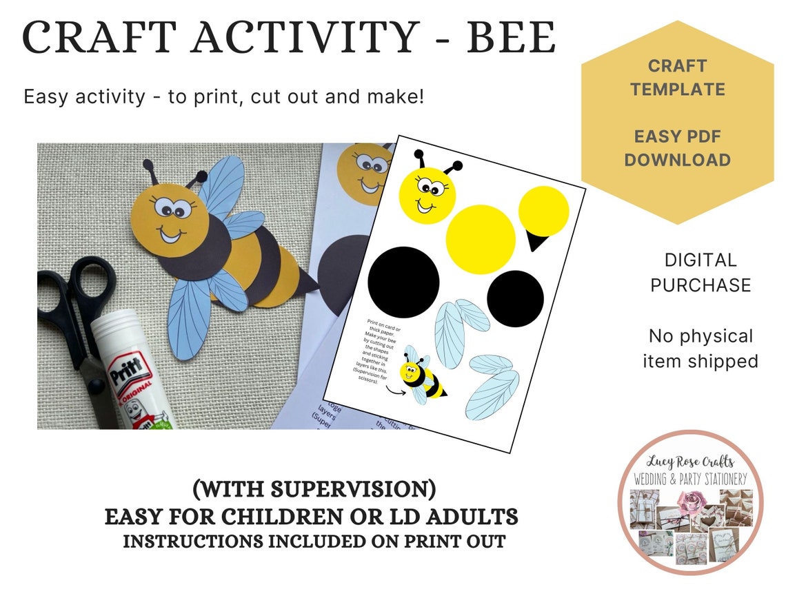 World Bee Day Children's Craft Activity - Digital Download - Etsy