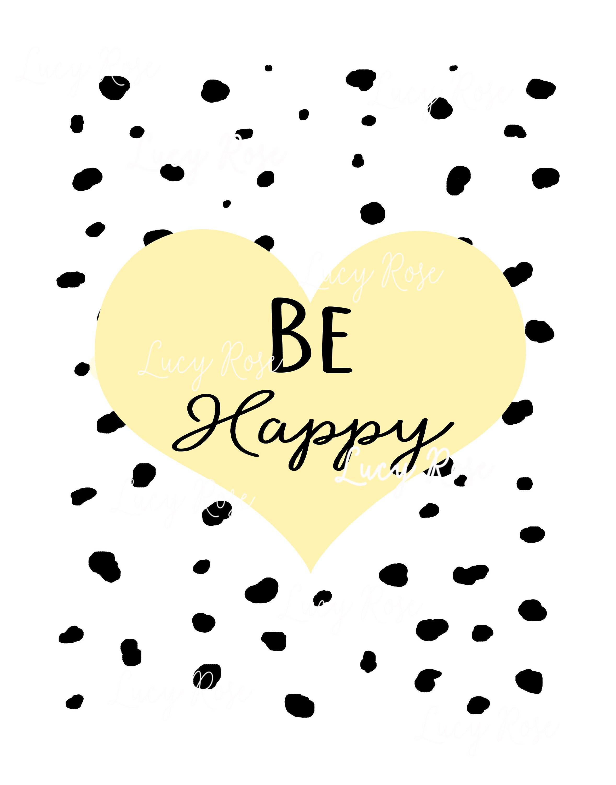 Be Happy Digital Poster for printing at home | Etsy