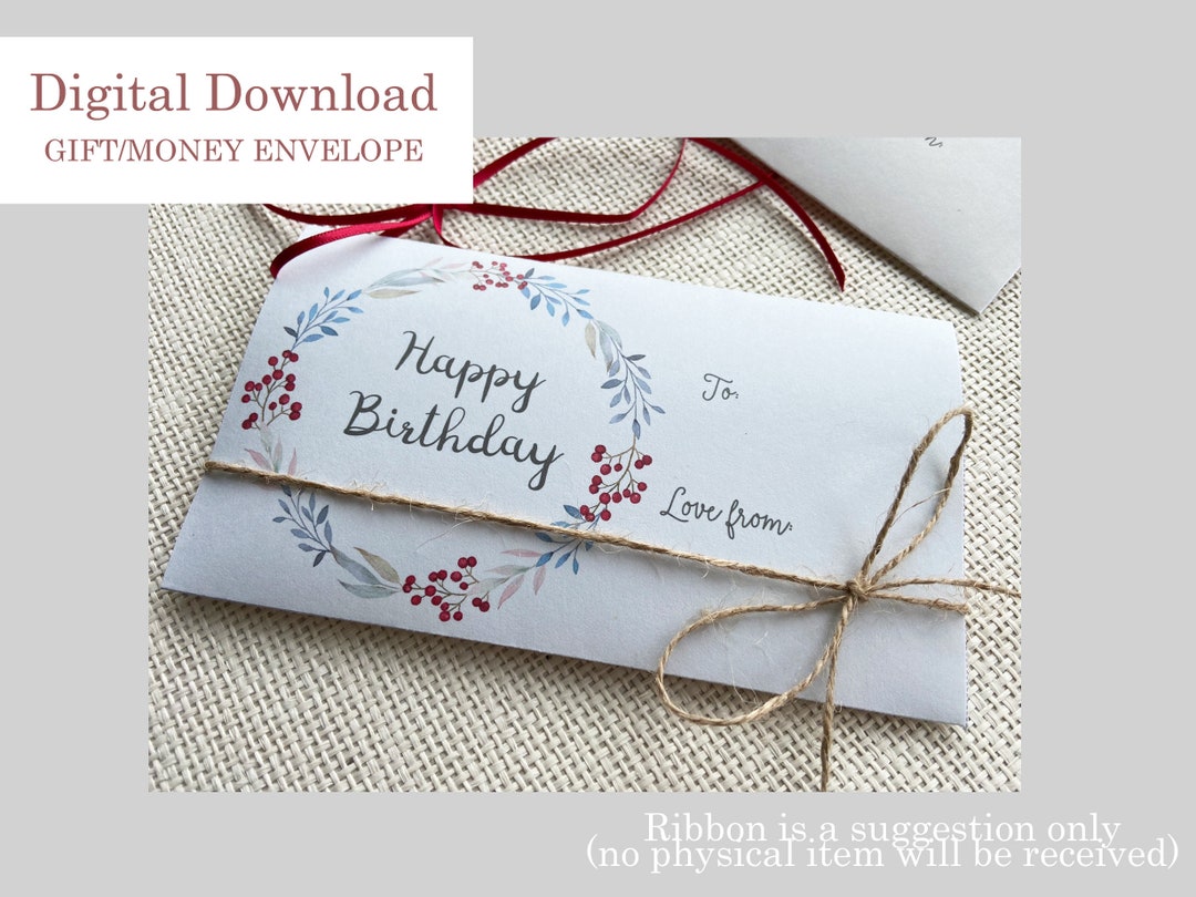 Birthday Gift Wallet Envelope Digital Template to Download and Print at ...