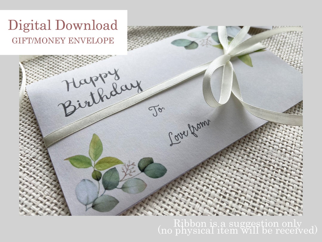 Birthday Gift Wallet Envelope Digital Template to Download and Print at ...
