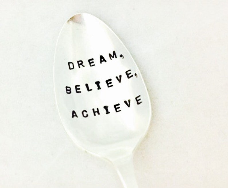 Dream Believe Achieve Spoon, Inspirational Spoon, Gift for Graduate - Etsy