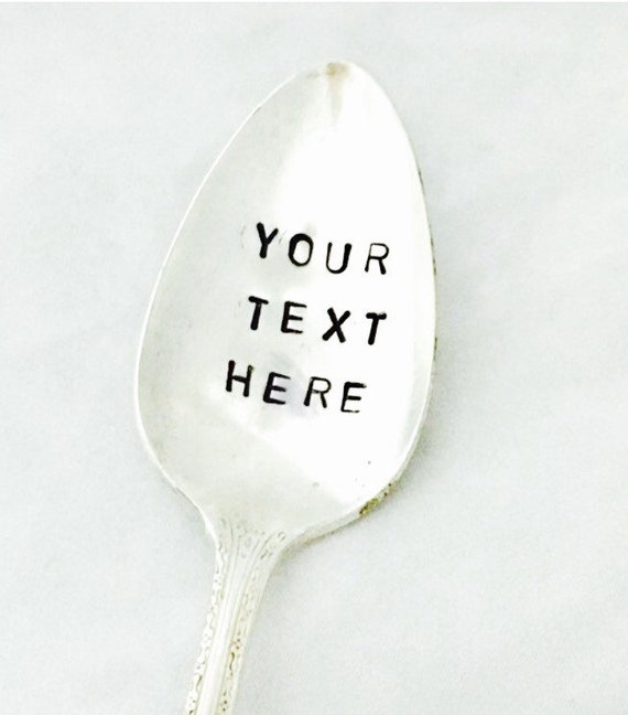 Customized Stamped Spoon Your Message on Spoon Personalized - Etsy