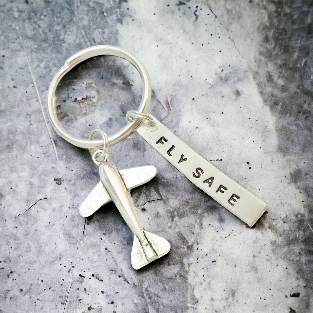Fly Safe Pilot Key Chain, Gift for Traveler, Gift for Flight Attendant ...