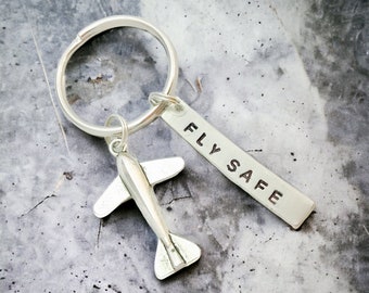 Fly Safe Key Chain, Gift for Pilot, Gift for Flight Attendant, Fly Safe ...