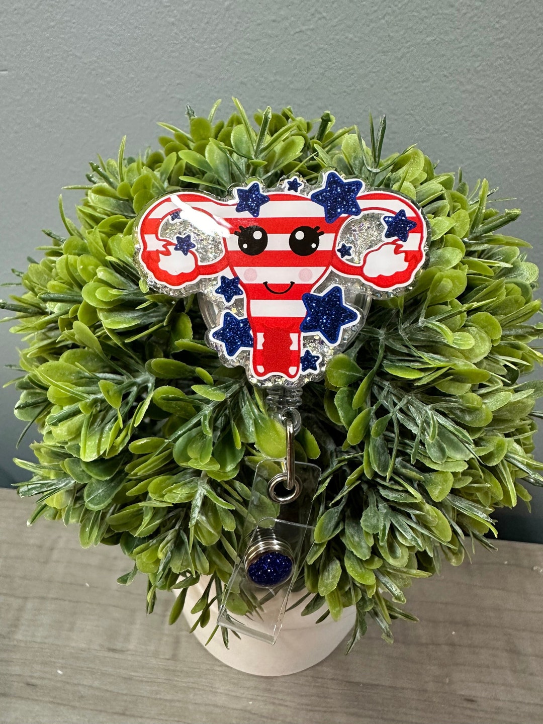 July 4th Uterus Retractable Acrylic Badge Reel Nurse Gift - Etsy