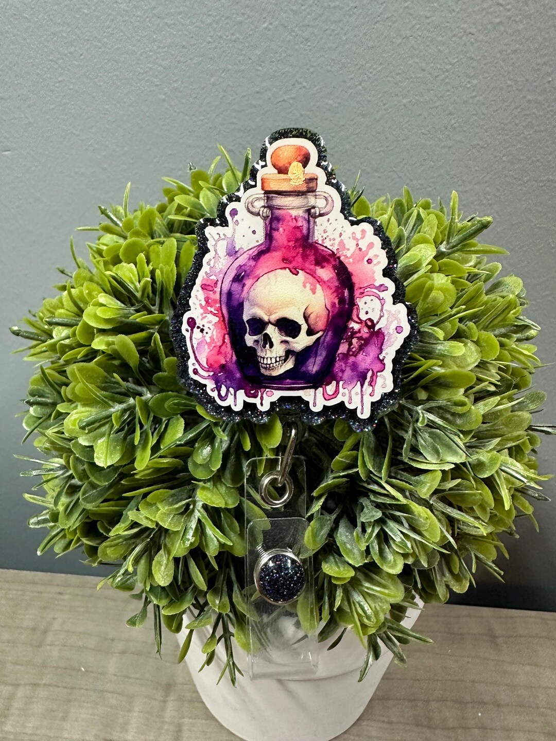 Skull Potion Retractable Acrylic Badge Reel Nurse Gift - Etsy