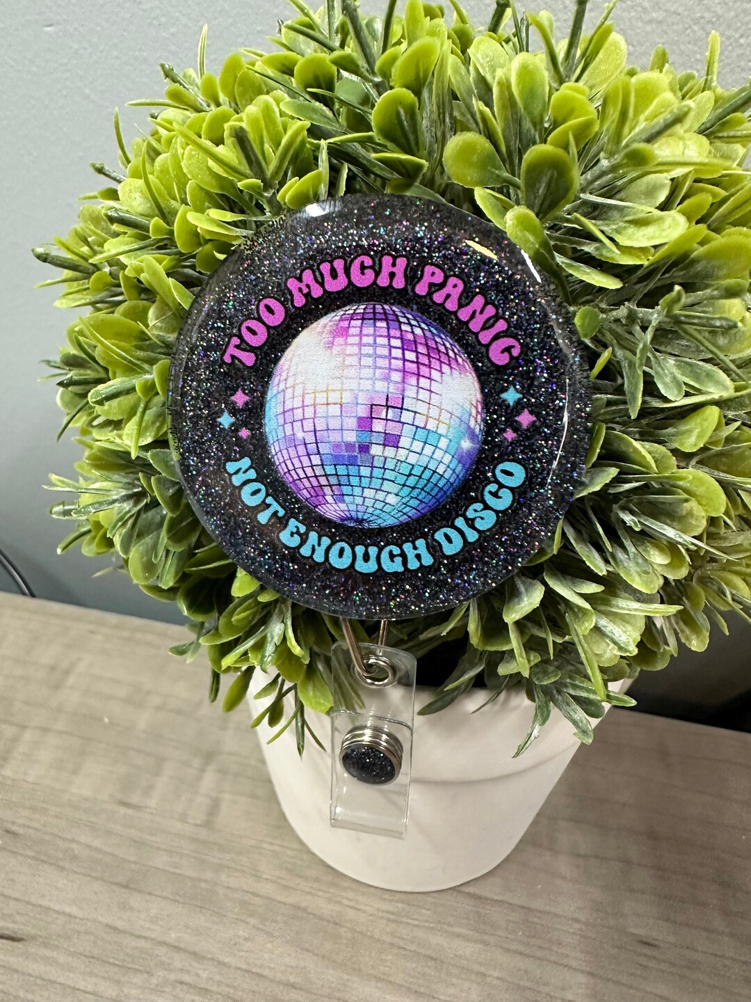 Too Much Panic Not Enough Disco Retractable Acrylic Badge Reel Nurse ...