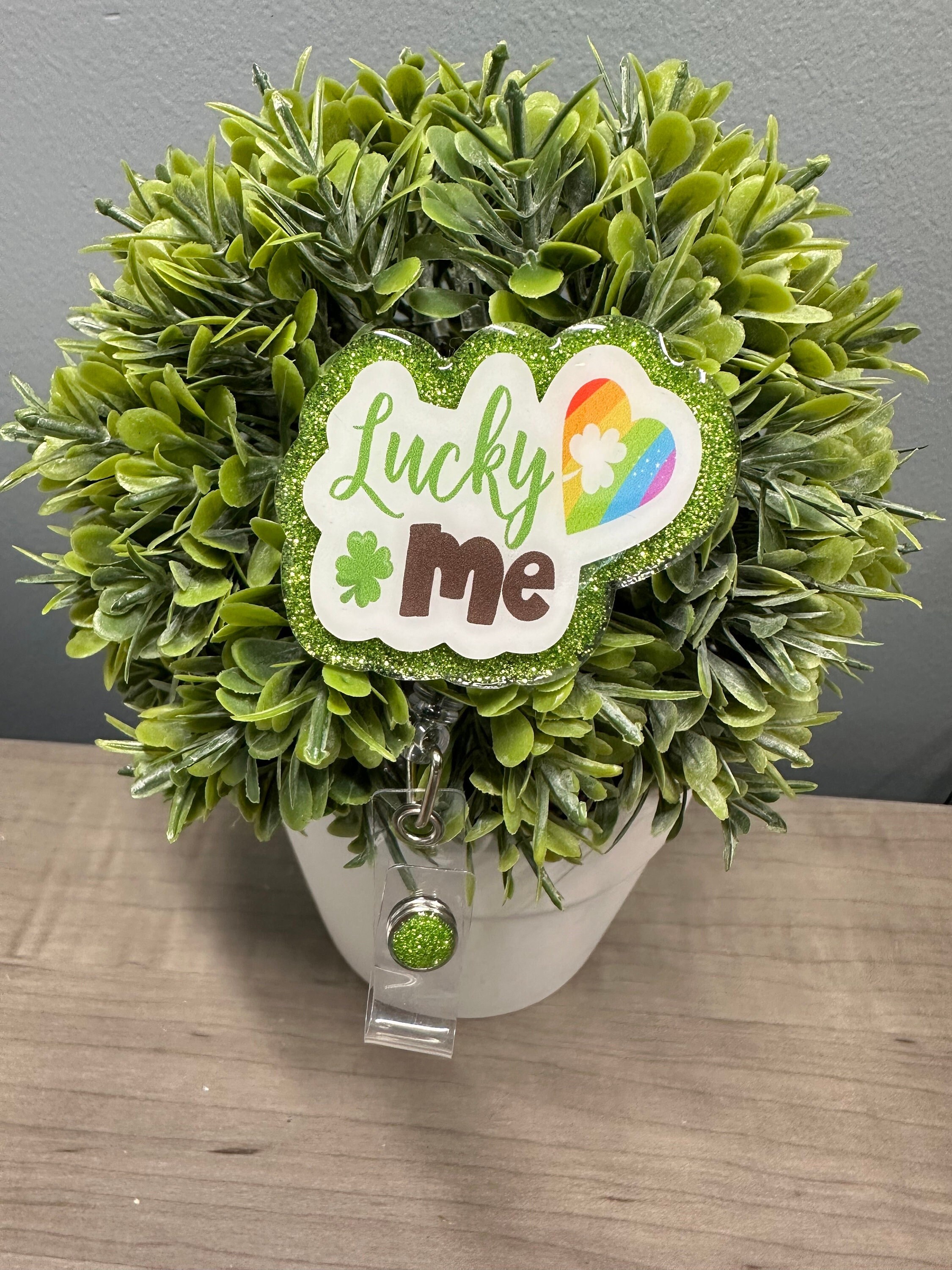 Lucky Me St Patricks Day Retractable Acrylic Badge Reel Nurse Gift - Etsy