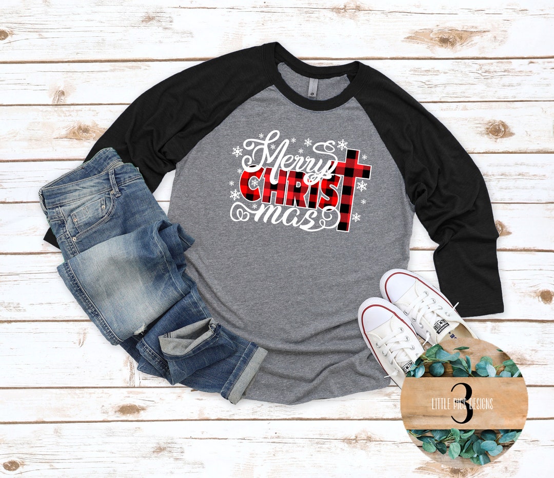 Unisex Adult Merry CHRIST Mas Raglan Style Shirt - Etsy