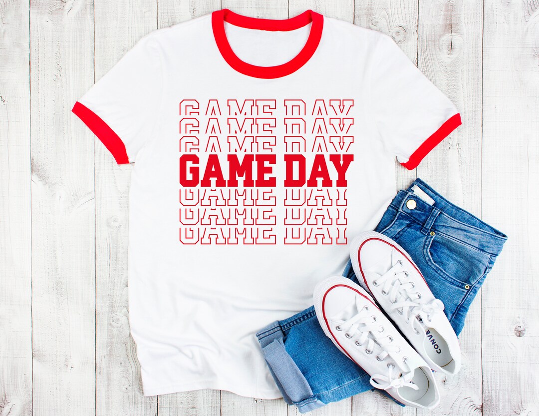 Retro Red and White Game Day Shirt - Etsy