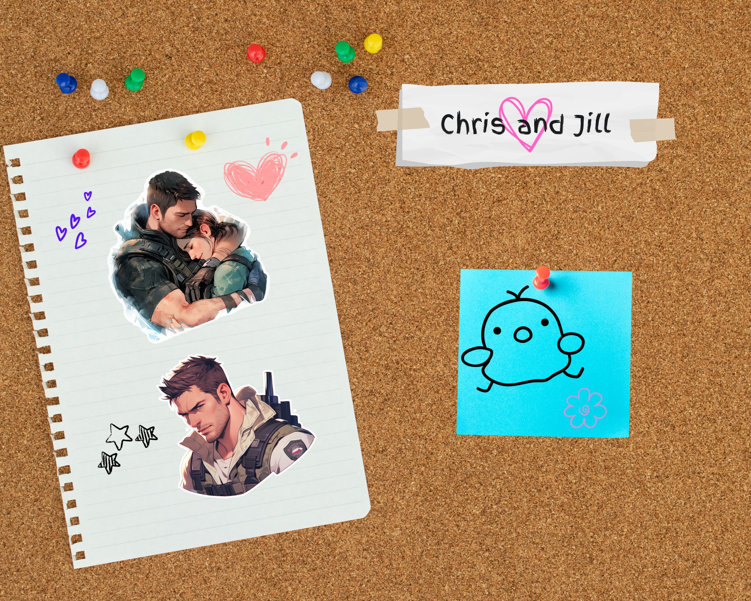 Chris Redfield Jill Valentine Resident Evil Stickers - Etsy