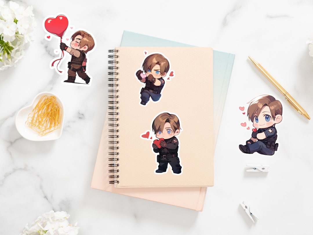 Leon S. Kennedy, Resident Evil, Matte Sticker, 3 Inch Sticker Pack ...