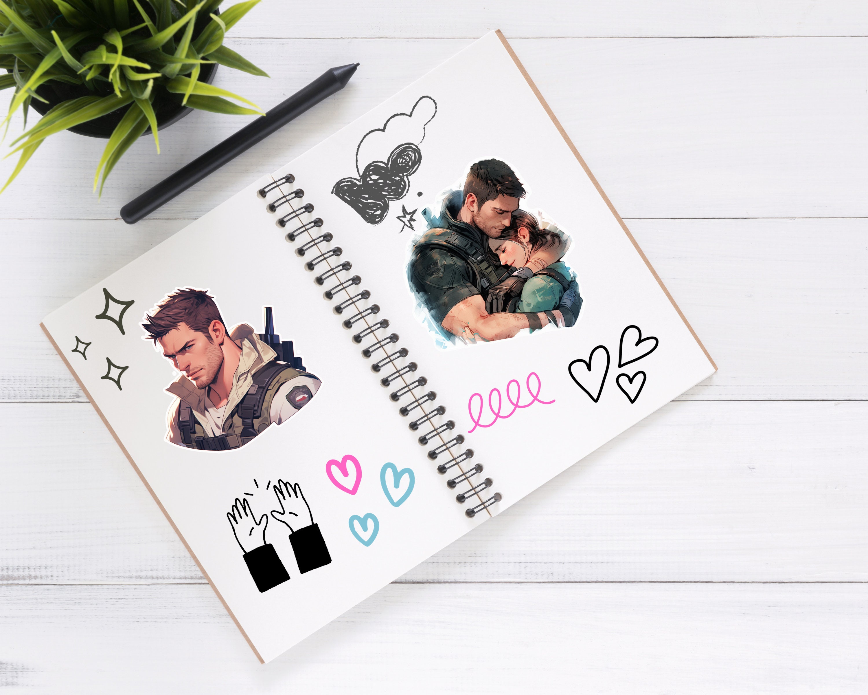 Chris Redfield Jill Valentine Resident Evil Stickers - Etsy