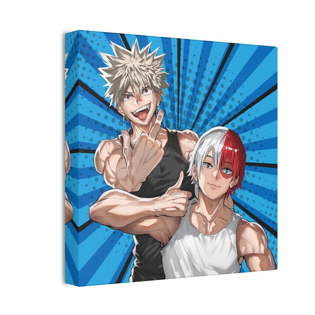 MHA Bakugo & Todoroki Muscular Duo Anime Canvas - Etsy
