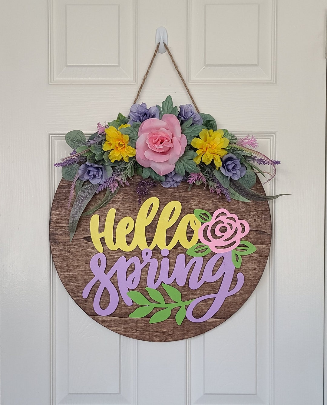 Hello Spring Wood Sign - Etsy