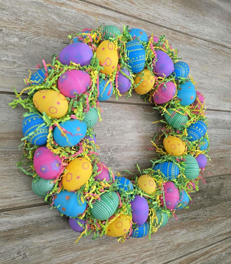 Colorful Plastic Easter Egg Wreath - Etsy