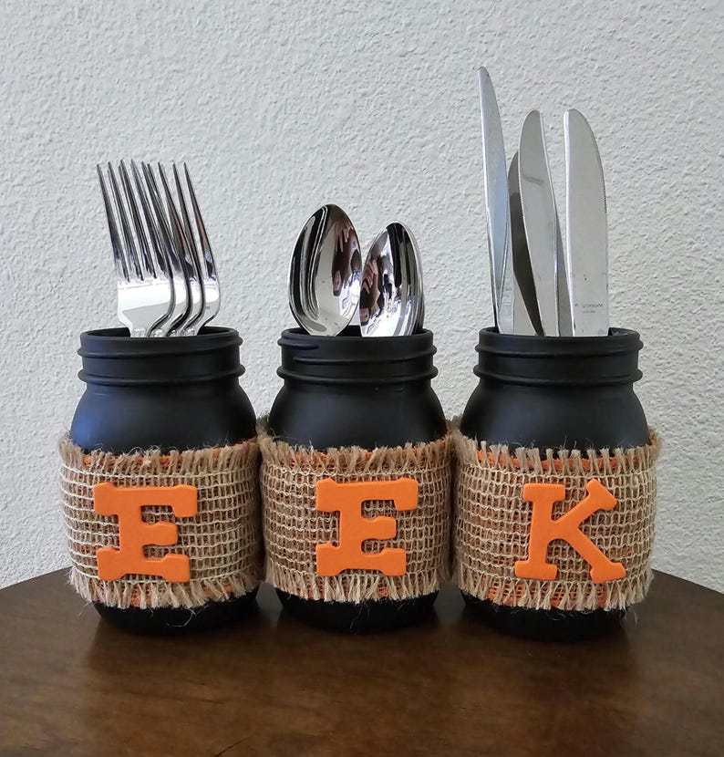 Halloween "eek" Utensil Holder. - Etsy