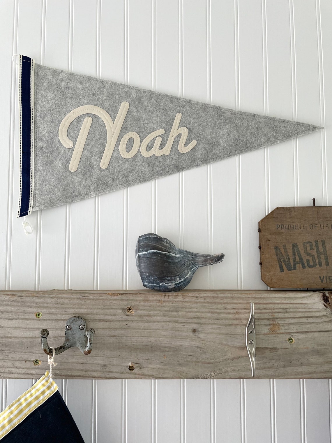 Personalized pennant Felt pennant flag Custom Name Pennant | Etsy