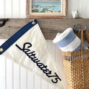 Custom Boat Pennant: Upcycled Sailcloth Nautical Flag - Etsy