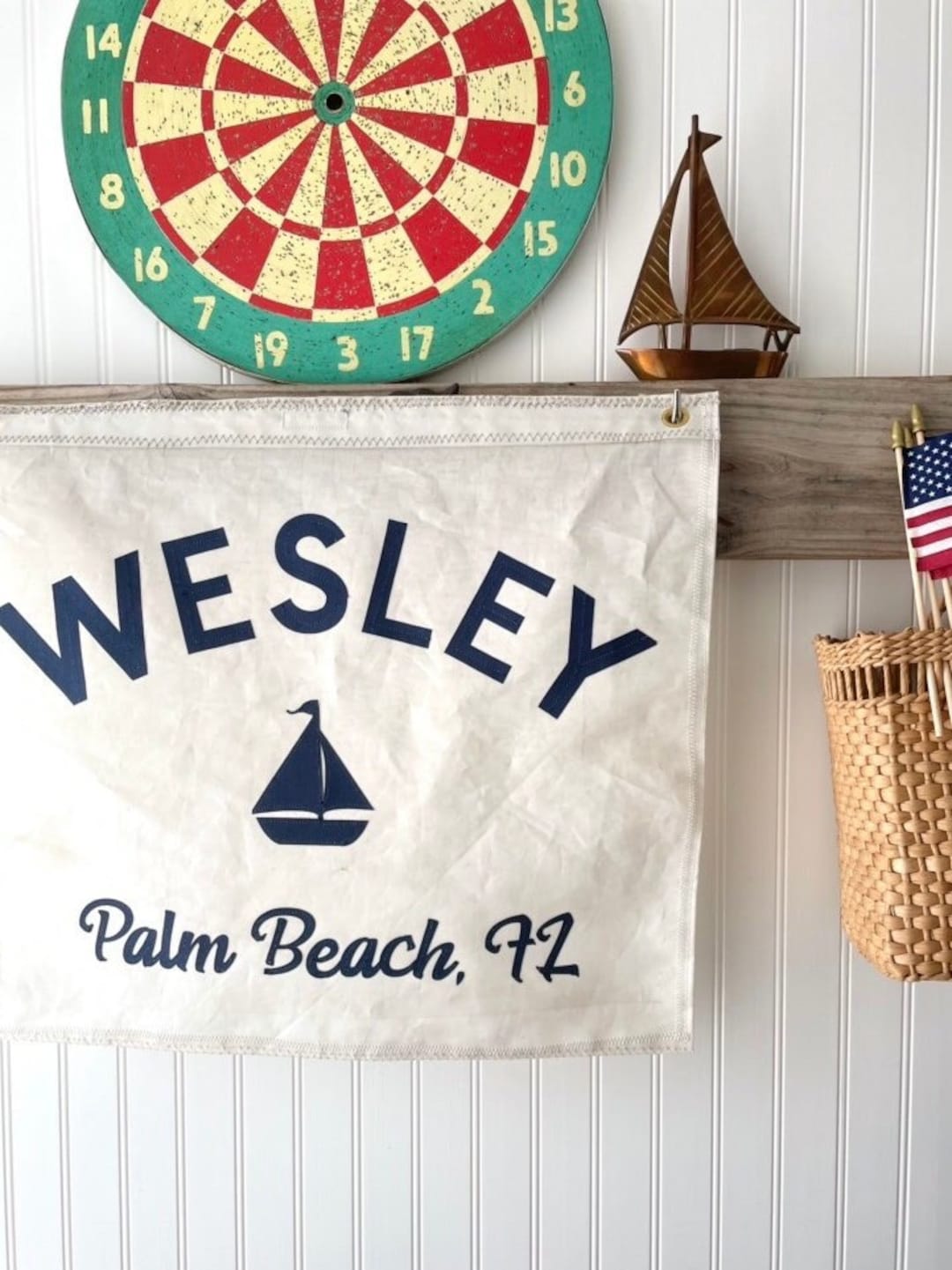 Custom Boat Sign: Nautical Sailcloth Pennant, Personalized Sailing Sign ...