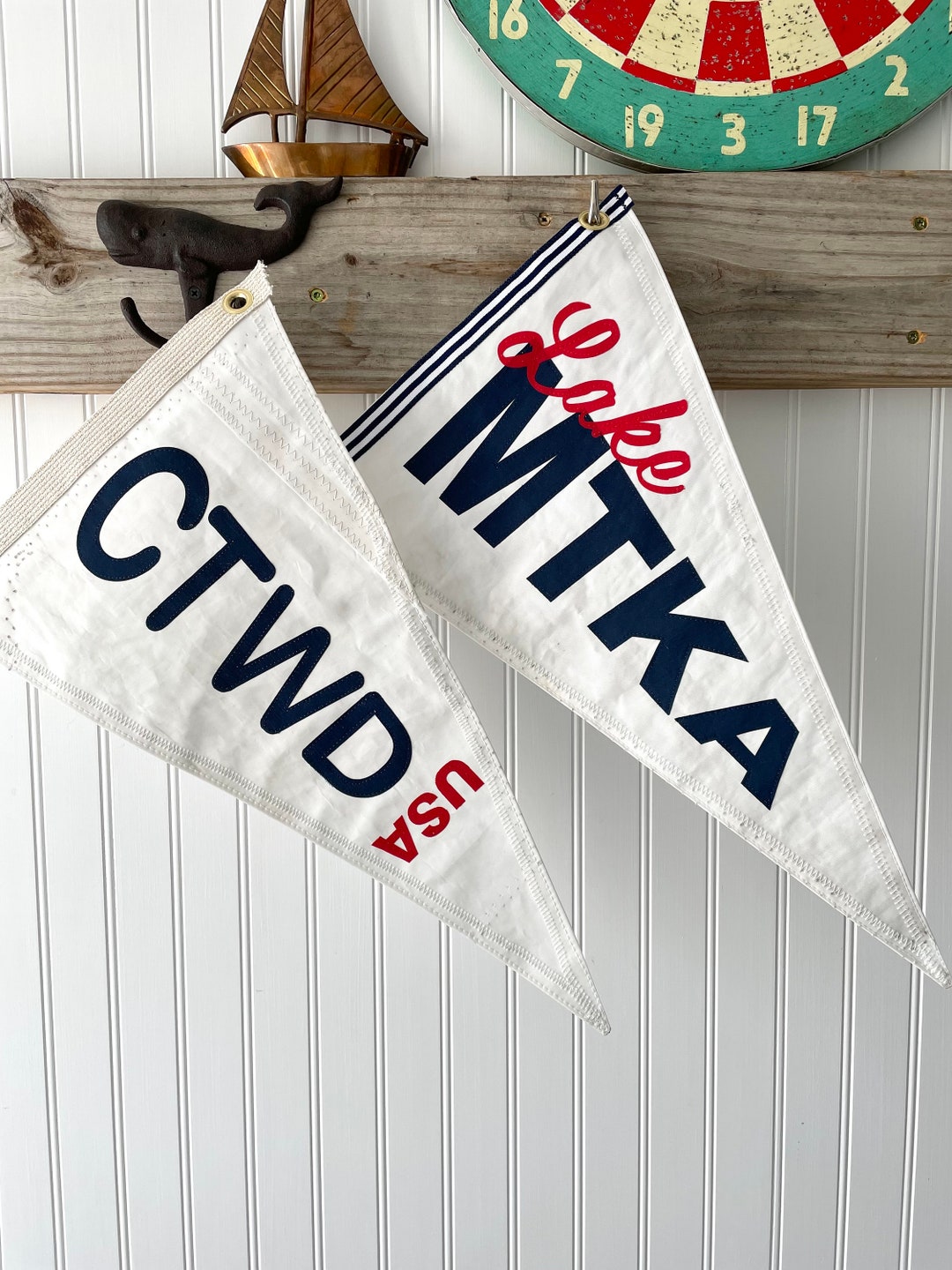 Custom Boat Pennant: Upcycled Sailcloth Nautical Flag - Etsy
