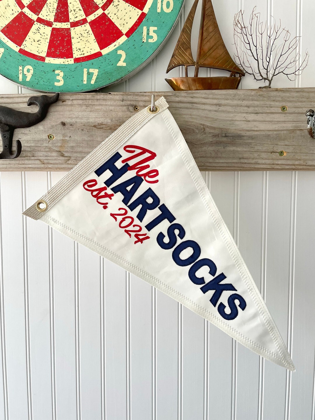 Custom Sailcloth Wedding Pennant: Nautical Yacht Club Flag - Etsy