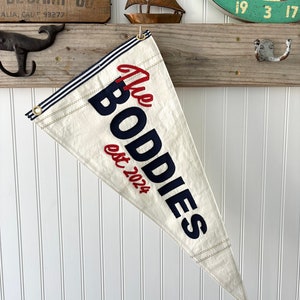 Custom Wedding Boat Pennant: Upcycled Sailcloth Nautical Decor - Etsy