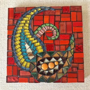 Paisley Mosaic Art, Mosaic Wall Art, Retro Funky Art, Hippie Festival ...