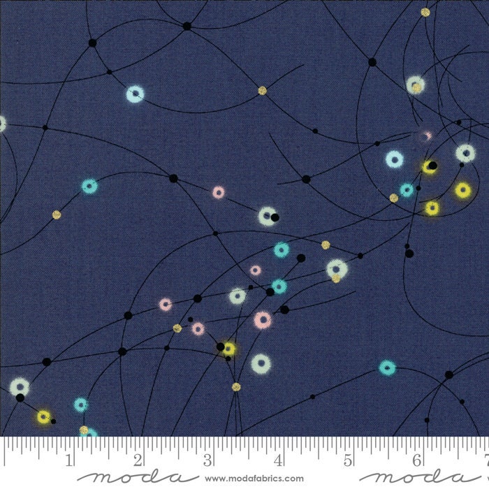 Day in Paris. -- Metallic Watercolor Dots in Navy (1681 17M) by Zen ...