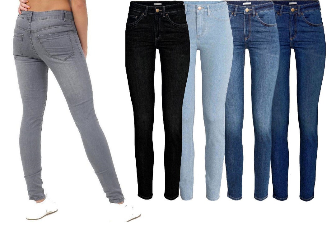 Womens Slim Fit Wash Denim Spandex Jeans Trouser 6-14 Ladies Jeans - Etsy