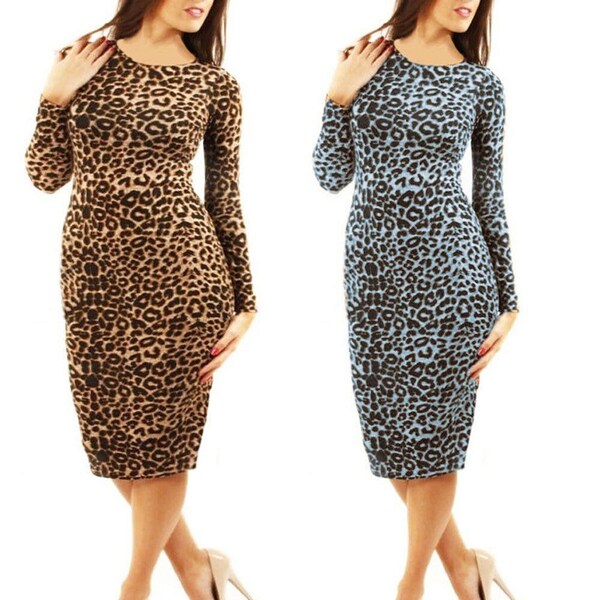 Plus Size Leopard Print Dress Etsy