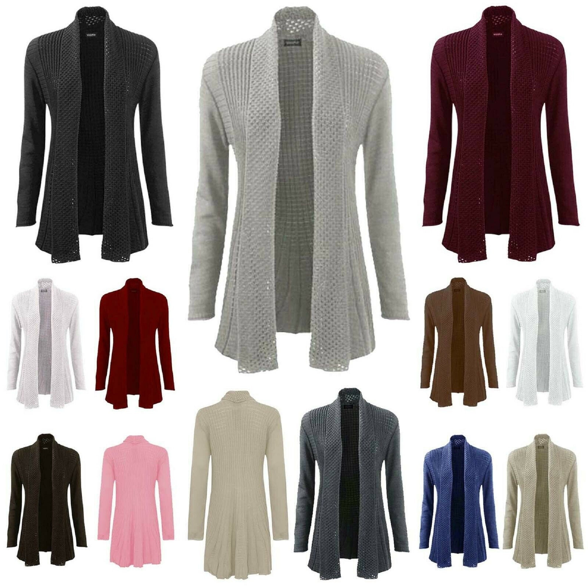 Women Knitted Waterfall Boyfriend Long Sleeve Cardigan Ladies - Etsy UK