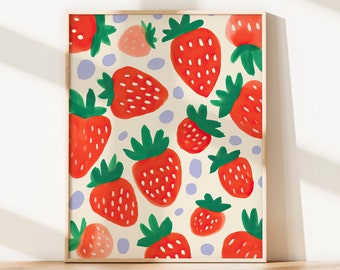 Cute Strawberry Poster Digital Download - Etsy