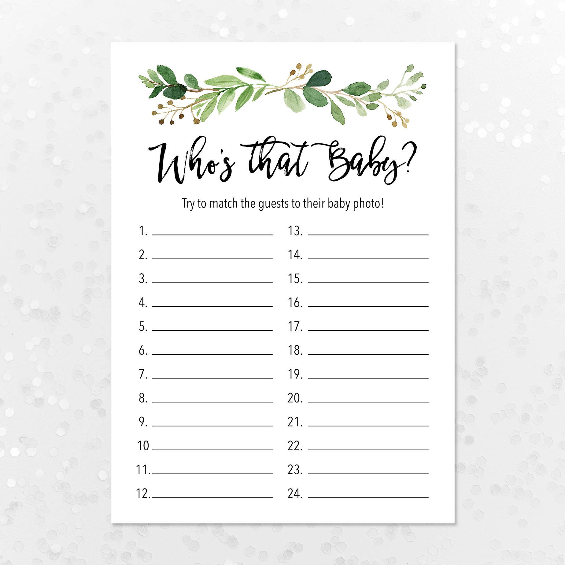 Who's That Baby Baby Shower Game Greenery Woodland - Etsy Canada