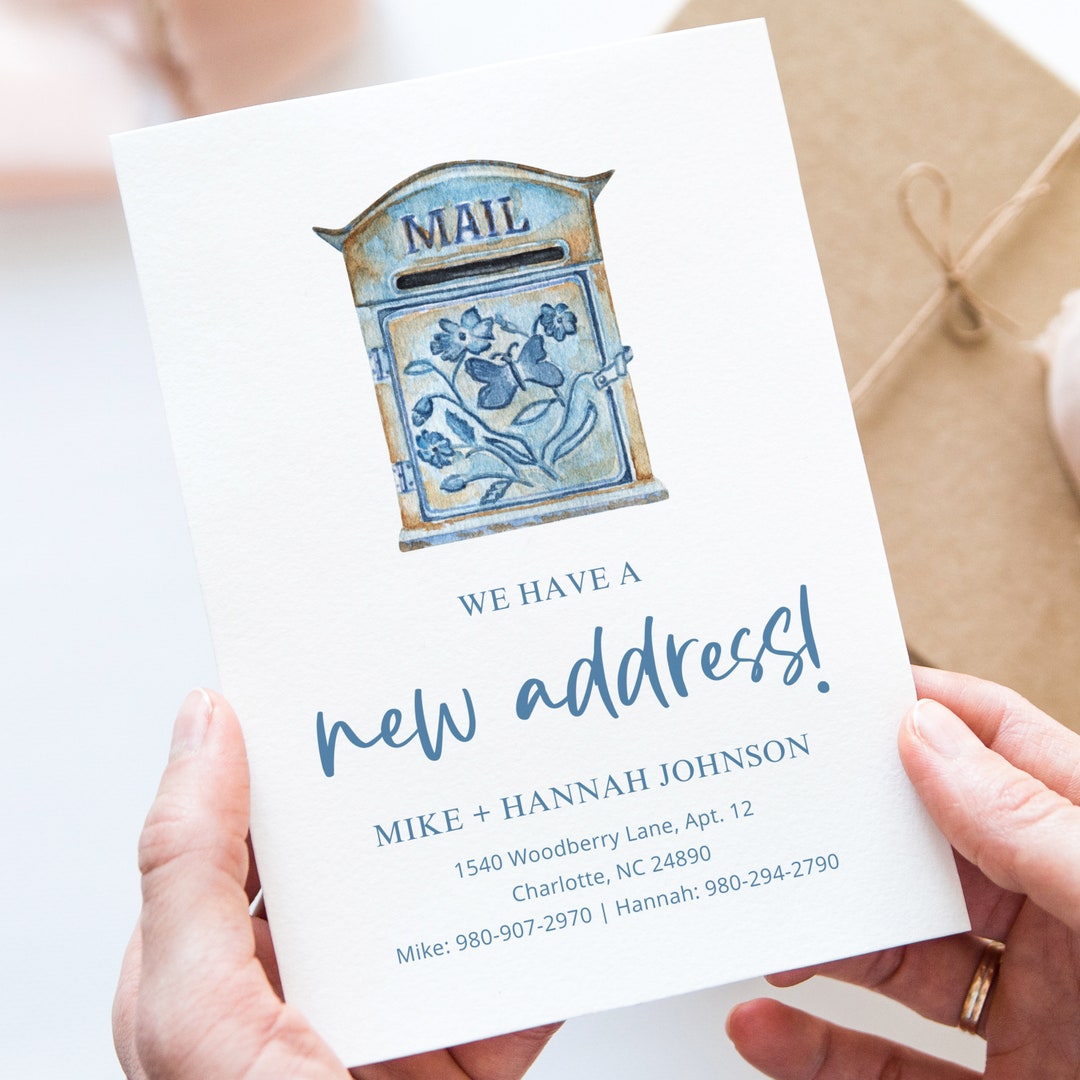 Blue Change of Address Card Printable, We've Moved New Address Card ...