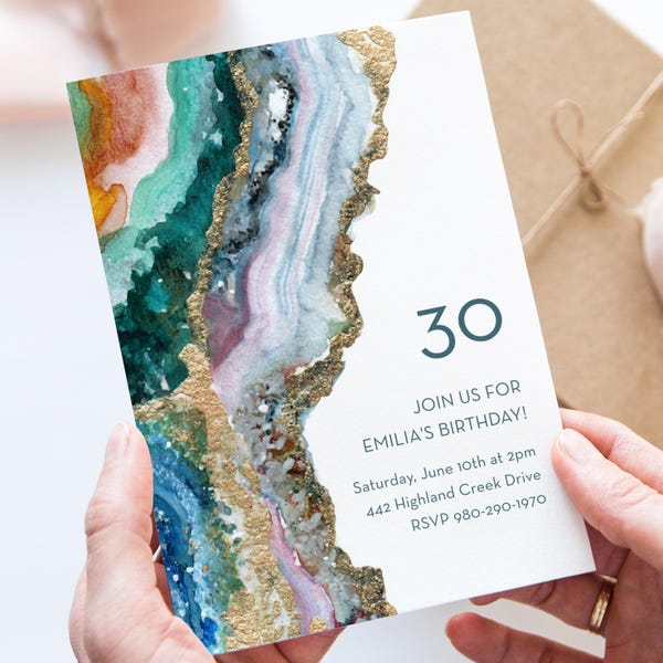 Geode Invitation - Etsy