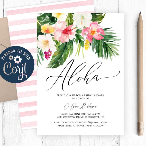 Aloha Invitation - Etsy