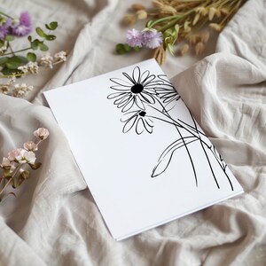 Whimsical Boho Daisy Clipart Set | 6 Quirky Line Art Doodles | Floral ...